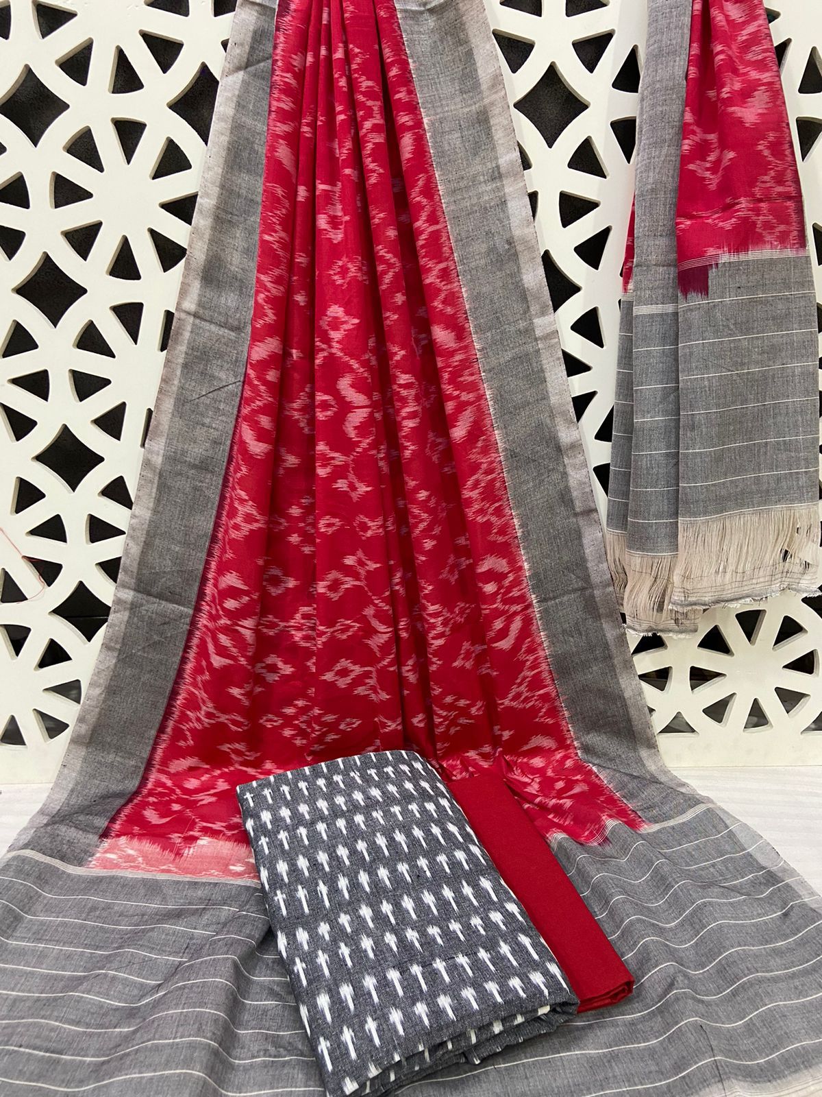 Double Ikat Weave Cotton 3 pc Suit Set – Tarvi